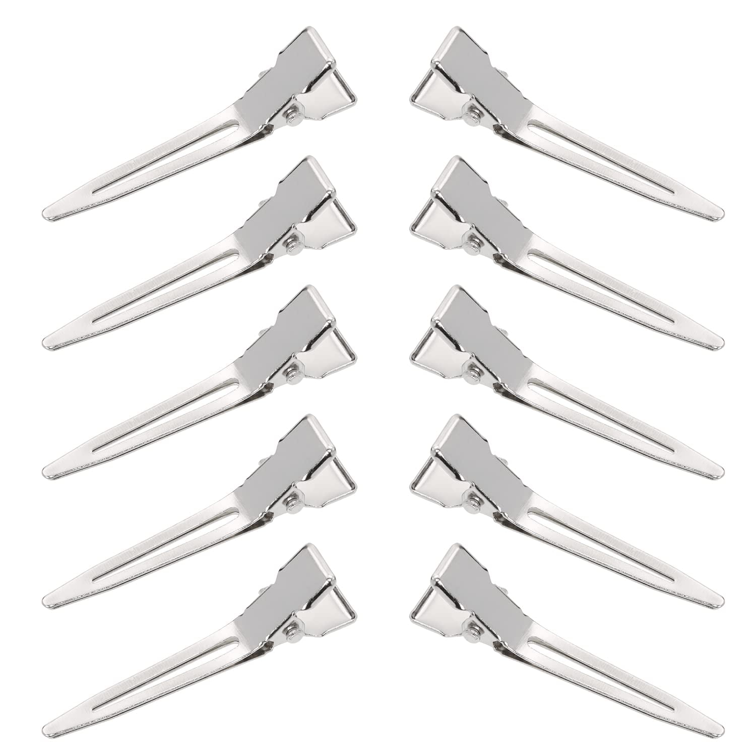 50Packs 1.77Inch Rustproof Silver Duck Bill Clips for Sectioning Curl ...