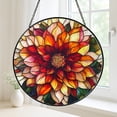 Bright Orange Flower Stained Glass Style Suncatcher – Floral Decorative ...
