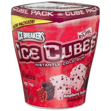 6 Pack | Ice Breakers Ice Cubes Sugar Free Gum, Raspberry Sorbet, 40 ...