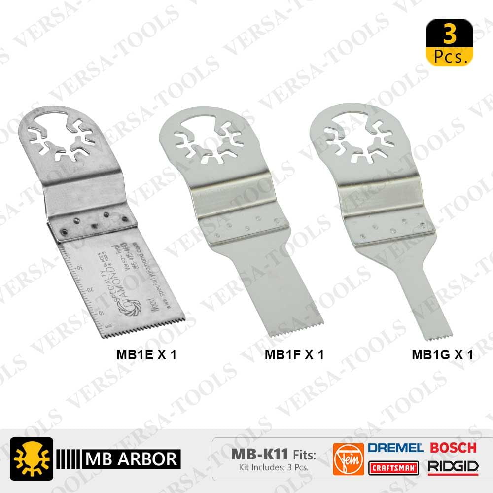 Versa Tool MB-K11 3 PC Versa Tool Stainless Steel Universal Oscillating ...