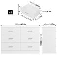 Homfa Dresser 6 Drawer, 47'' W Chest of Drawer with Deep Drawers, 6 ...