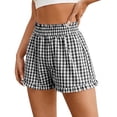 YVNAURA Women's Pajama Shorts with Pockets, 2026 Summer Cotton Plaid ...