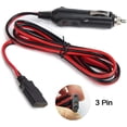 12V Cigarette Lighter Power Cable, Heavy Duty 16 Gauge 2 Wire 3 Pin ...