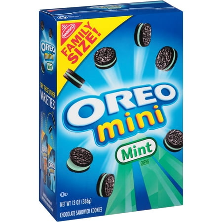 Oreo Mini Mint Creme Chocolate Sandwich Cookies, 13 oz - Walmart.com