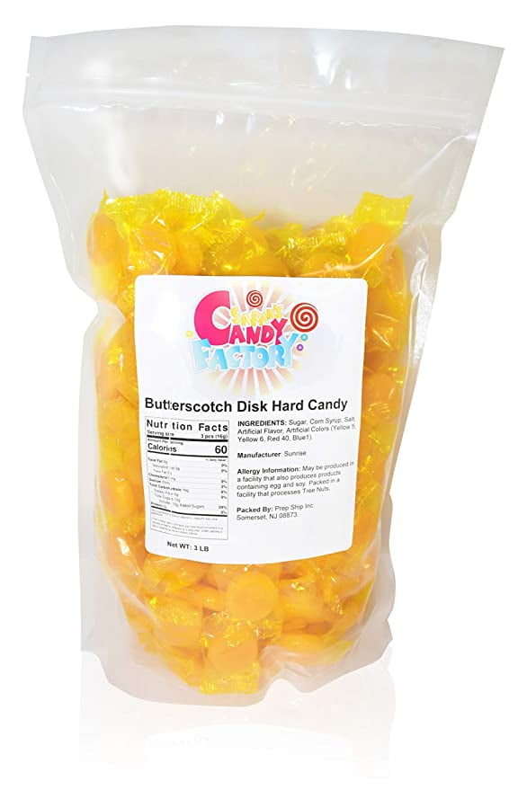 Sarah's Candy Factory Butterscotch Discs Hard Candy in Resealable Bag 3 ...