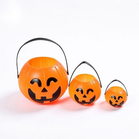 Pumpkin Halloween Candy Holders Led Hanging Lanterns Mini Plastic For ...