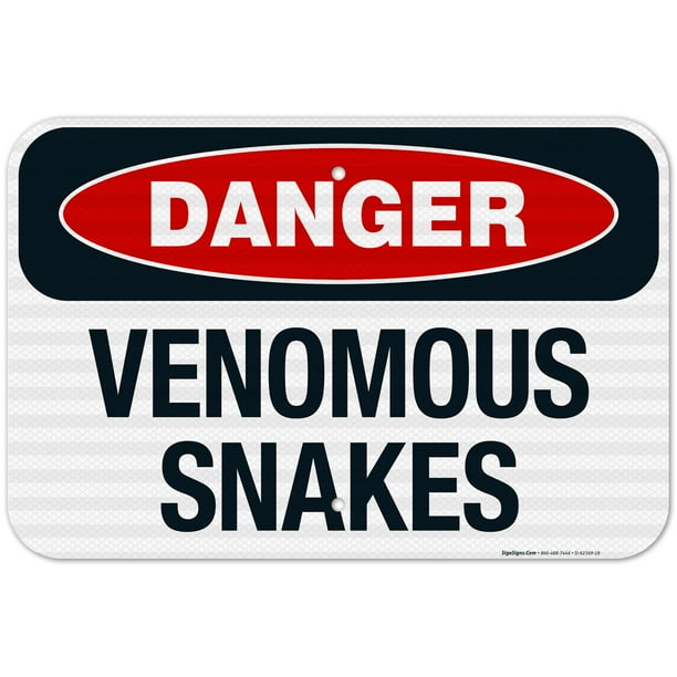 Danger Venomous Snakes Sign, - Walmart.com