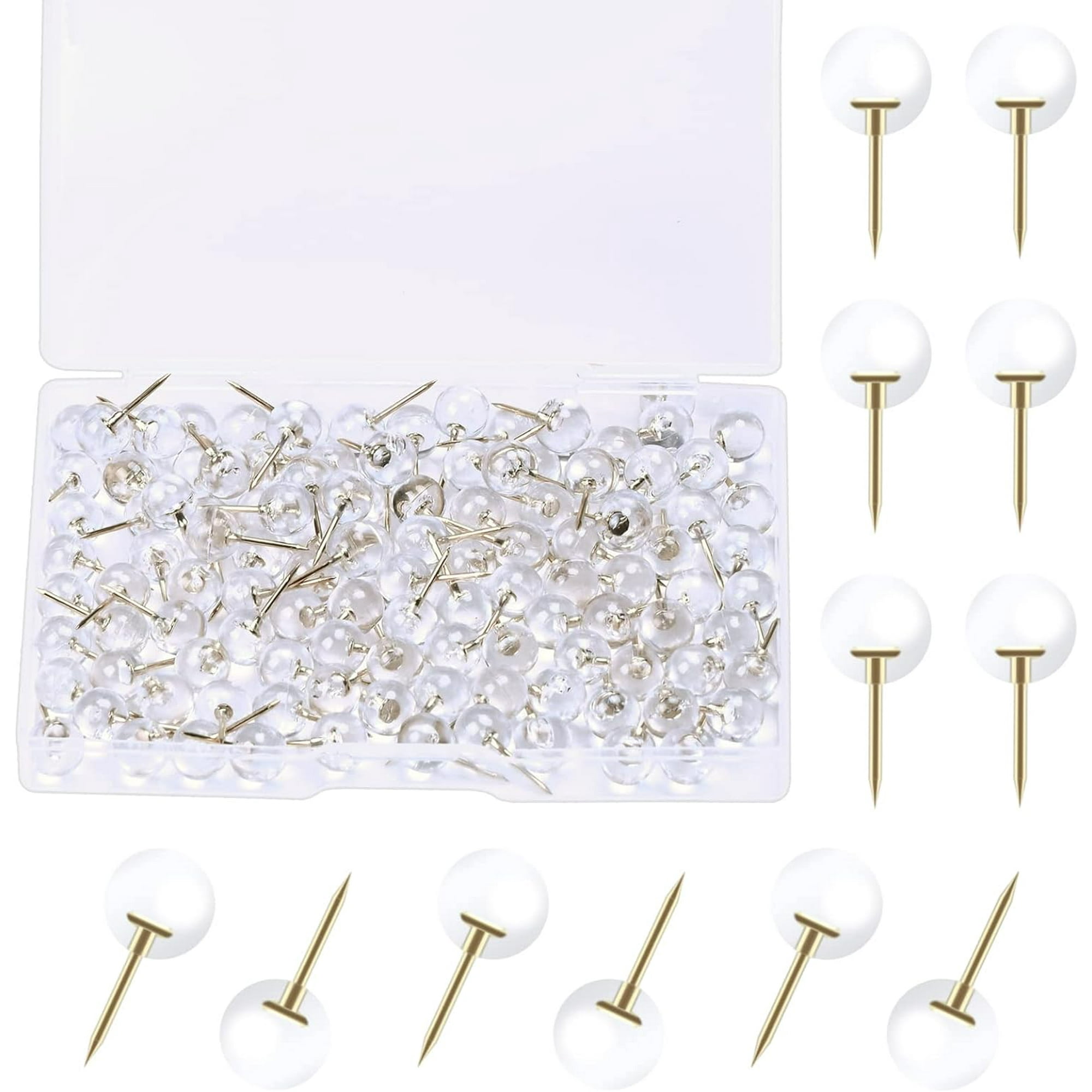 Click here for Xinqihang 120 Pcs Clear Round Push Pins Map Tacks... prices