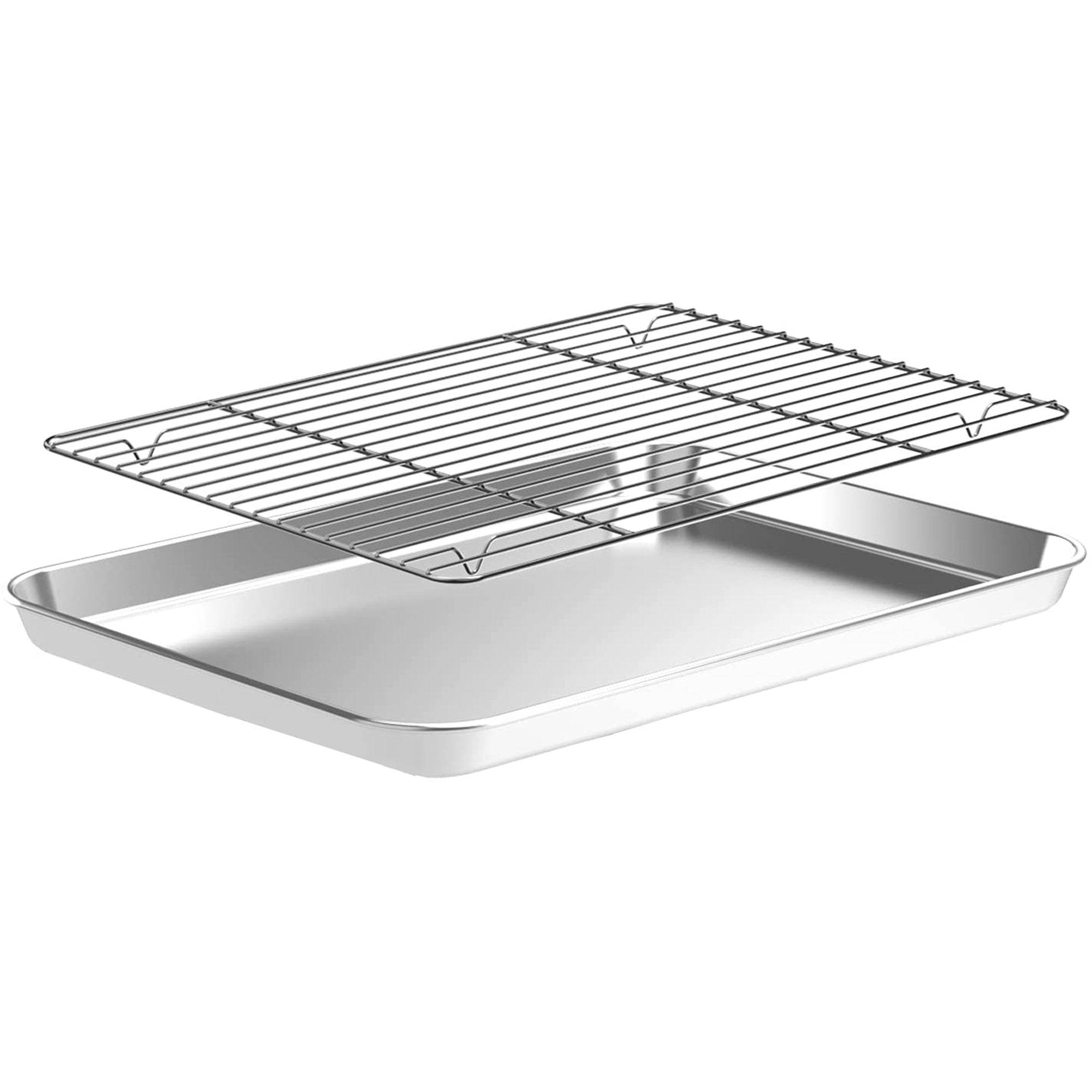 TRIANU Baking Pan and Stainless Steel Cooling Wire Rack Set - Aluminum ...