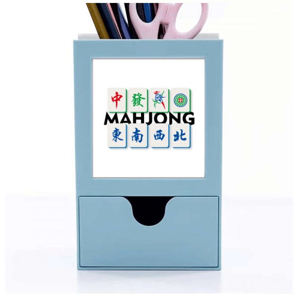 Mahjong Face Rich Pheasant Desk Supplies Organizer Pen Holder Card ...