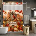 Cardinal Bird No Hook Shower Curtain with Snap in Liner, Fall Red Bird ...