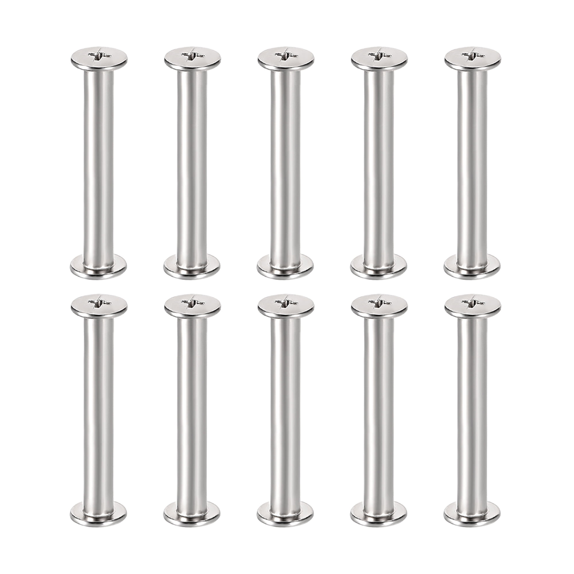 M4x35mm Round Cross Head Screw Post Binding Leather Fastener, Nickel ...