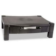 Kantek Monitor Stand with Drawer, 17" X 13.25" X 3" To 6.5", Black ...