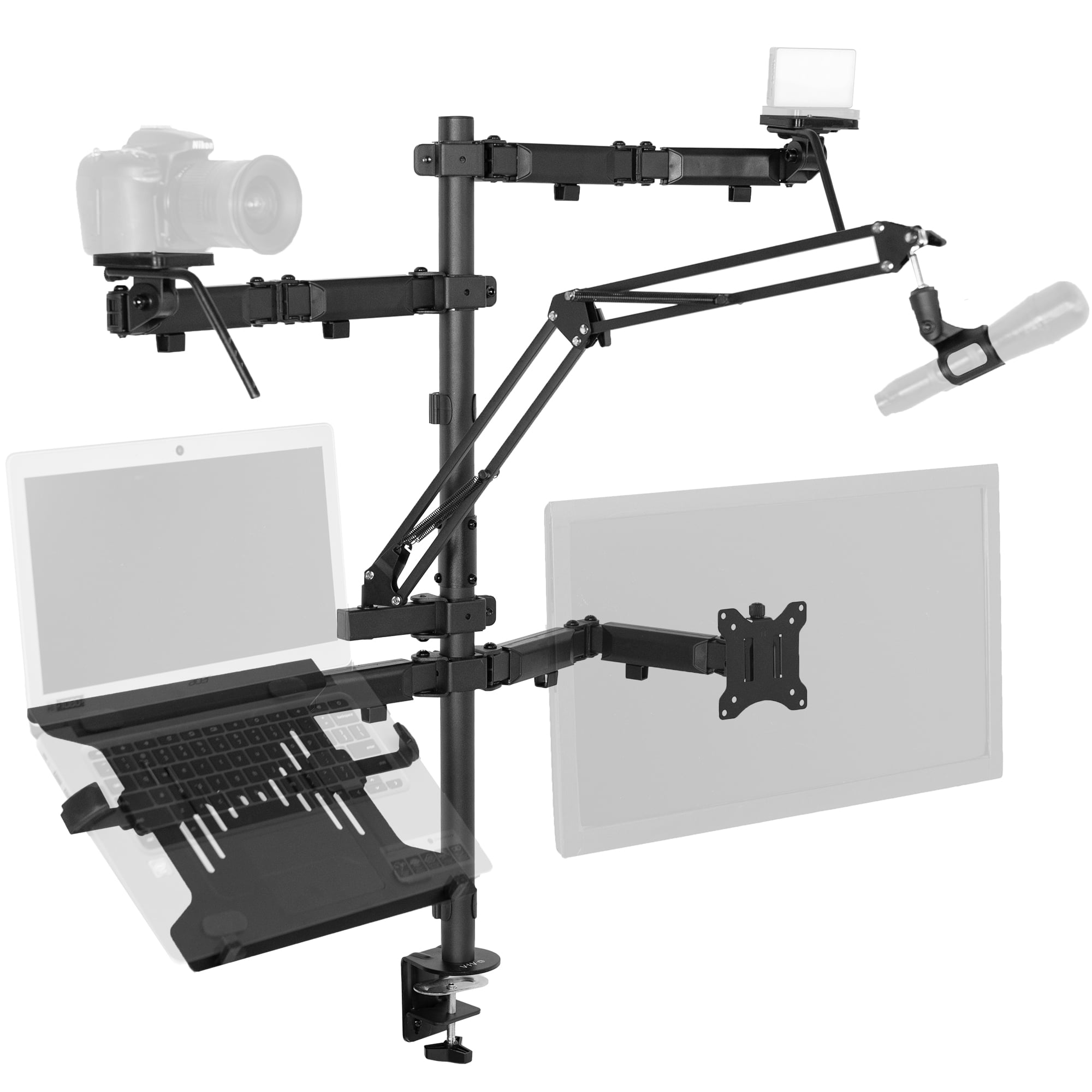 VIVO Black All-In-One Livestream Desk Mount, 17" to 32" Monitor, Laptop ...