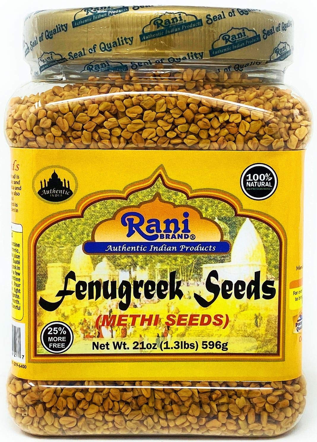 Rani Fenugreek (Methi) Seeds Whole 21oz (1.30lbs 596g - 1lb & 5oz) PET ...
