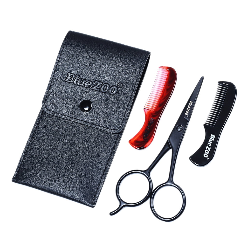 3 Pieces Men Beard Ear Facial Hair Cutting Styling Scissor Shear Combs ...