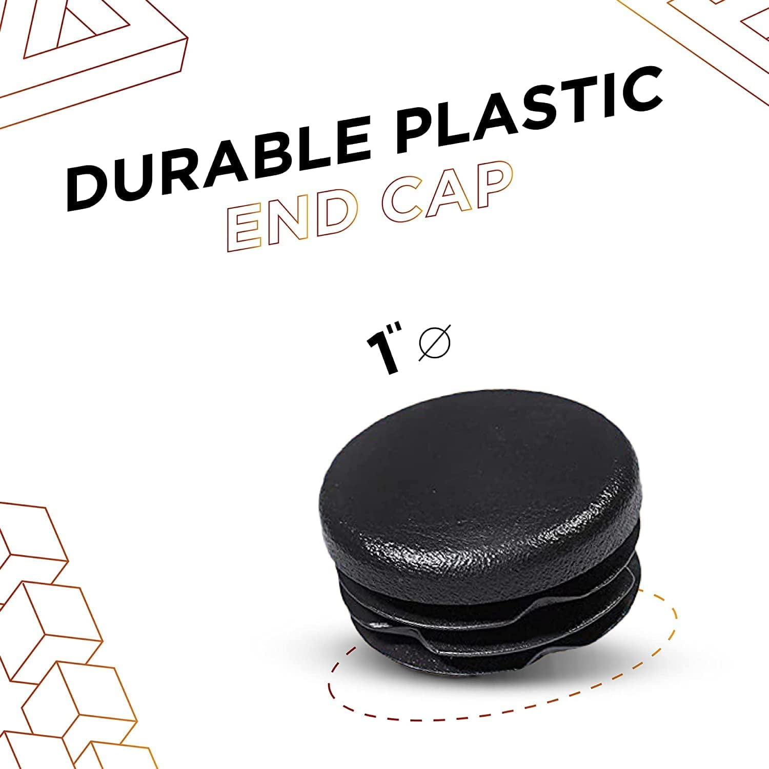 Hole Plugs 40 Pcs 1-Inch Round Plastic - Black Tube End Caps For ...