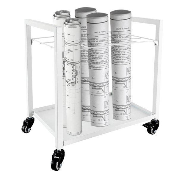 Blueprint Holder Rack, 12 Slots Metal Blueprint Roll File Drawings ...