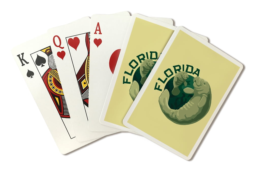 Florida, Manatee and Calf Swimming, Contour, No Fish, Lantern Press ...