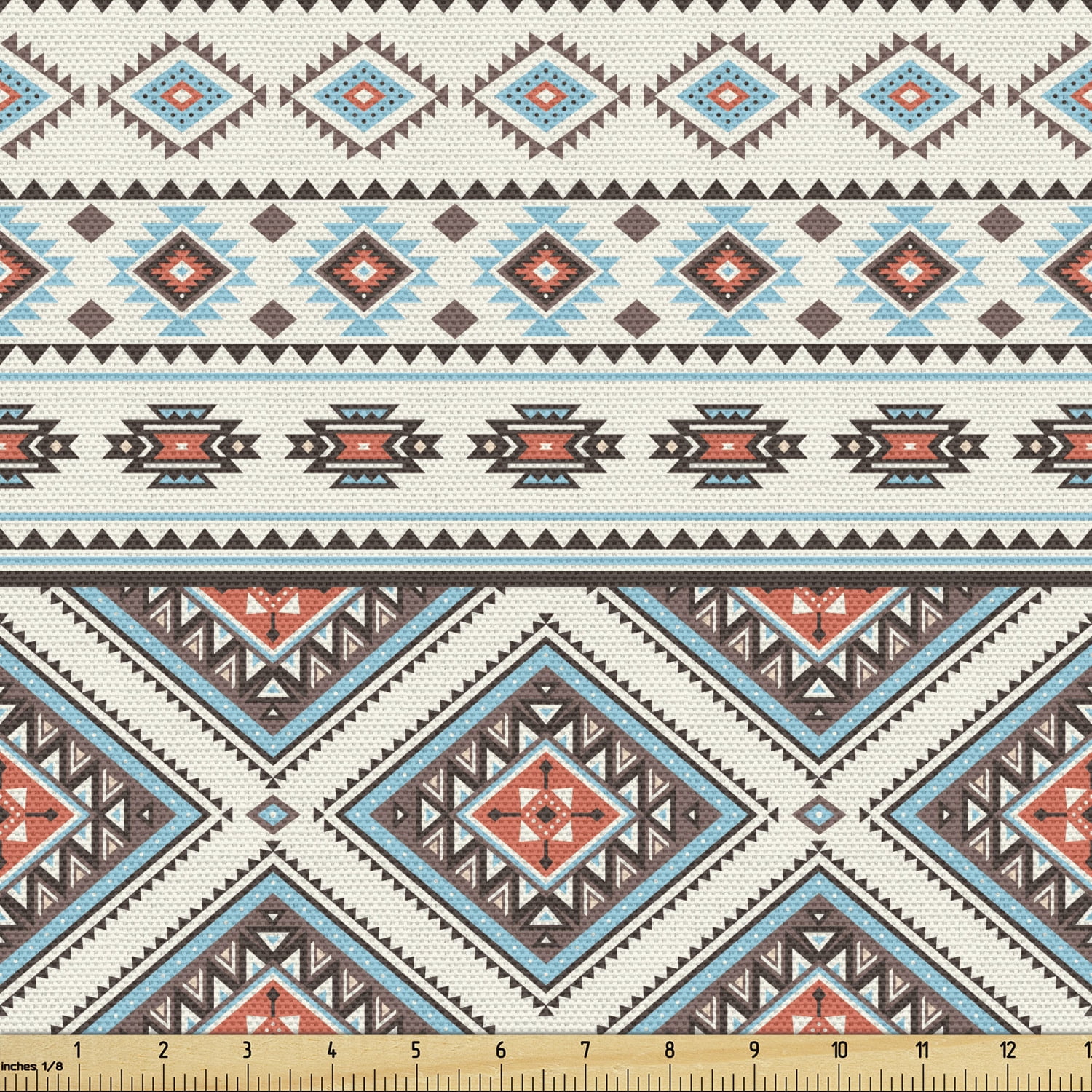 Aztec Sofa Upholstery Fabric by the Yard, Print of Retro Style Native ...