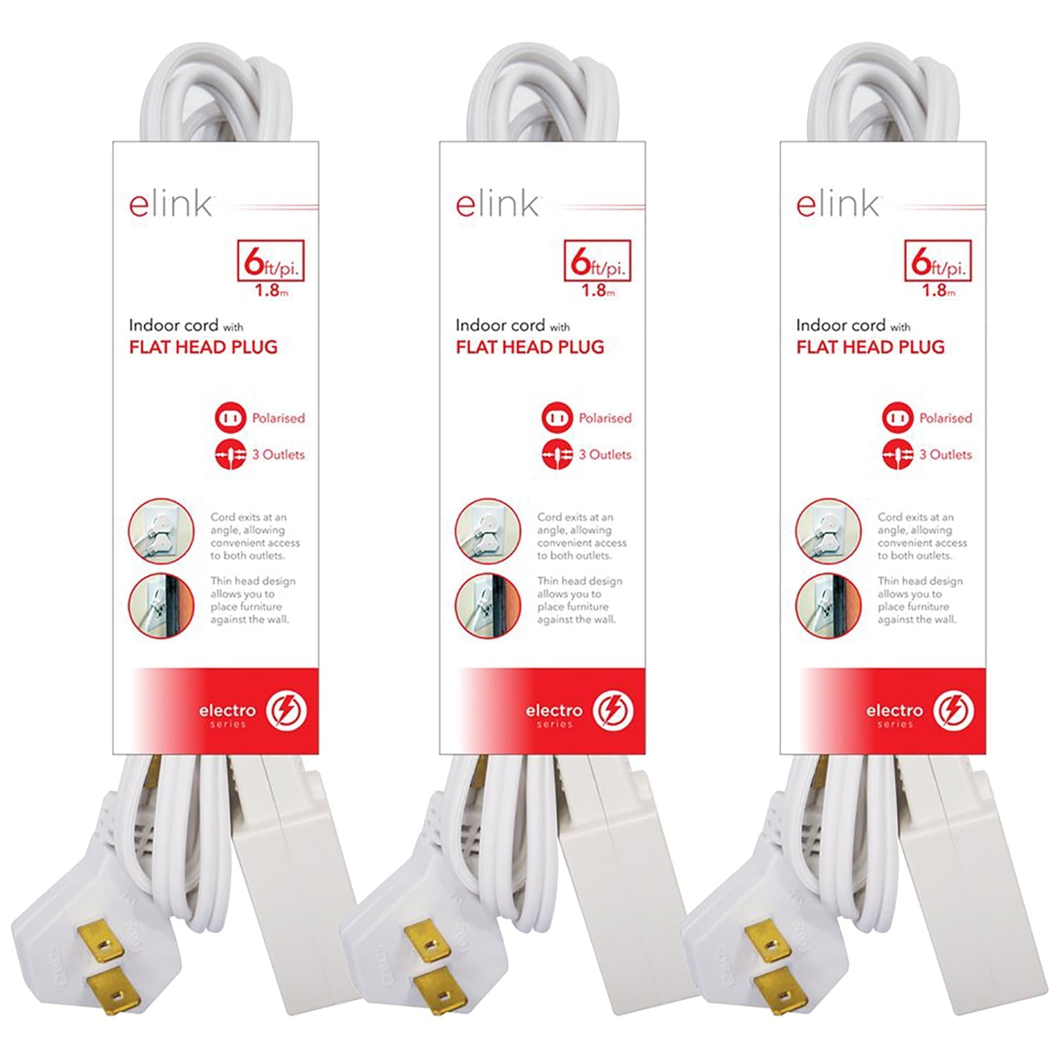 Click here for Elink - Set Of 3 Electrical Extension Cord With Fl... prices