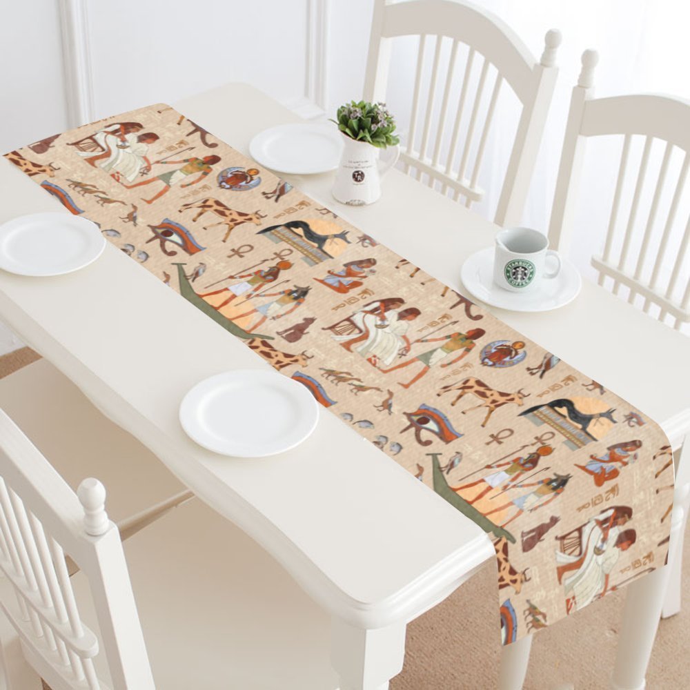 MYPOP Ancient Egypt Scene Table Runner Home Decor 14x72 Inch, African ...