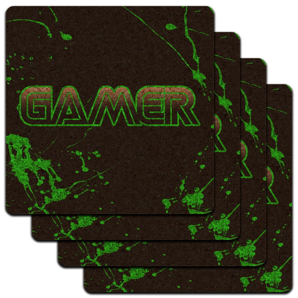Gamer Paint Splatter Gaming Geek Low Profile Cork Coaster Set - Walmart.com