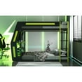 Full-Size Gaming Bunk Bed with Side-Mounted Oversized RGB Desk, USB ...