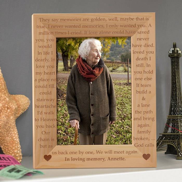 In Loving Memory Personalized Wooden Picture Frame 5" x 7" Brown ...