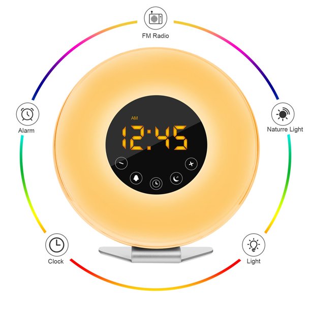 Alarm Clock for Kids, Sunrise Sunset Alarm Clock Wake Up Light Touch ...