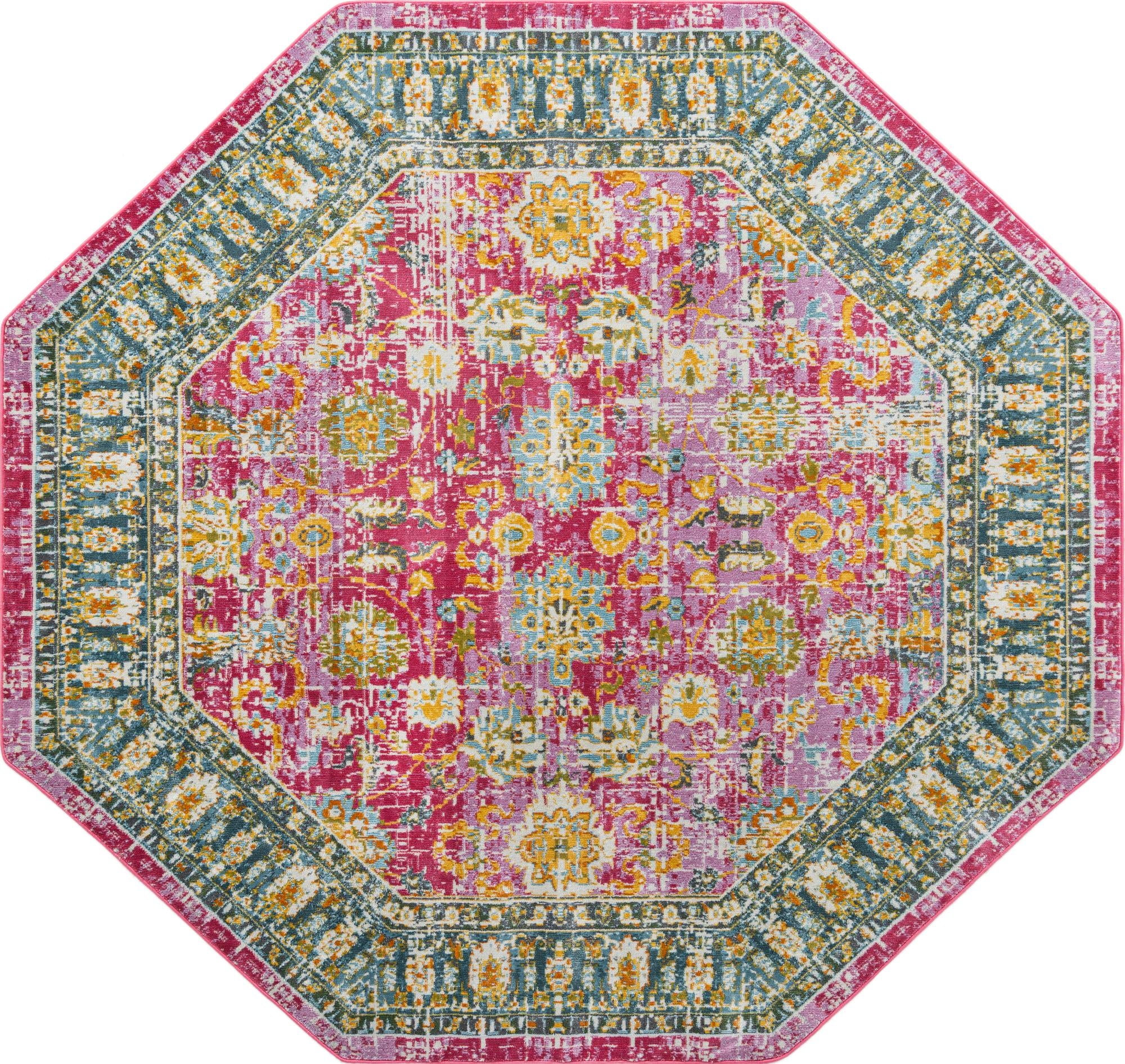 Rugs.com Paragon Collection Rug – 8 Ft Octagon Pink Medium-Pile Rug ...