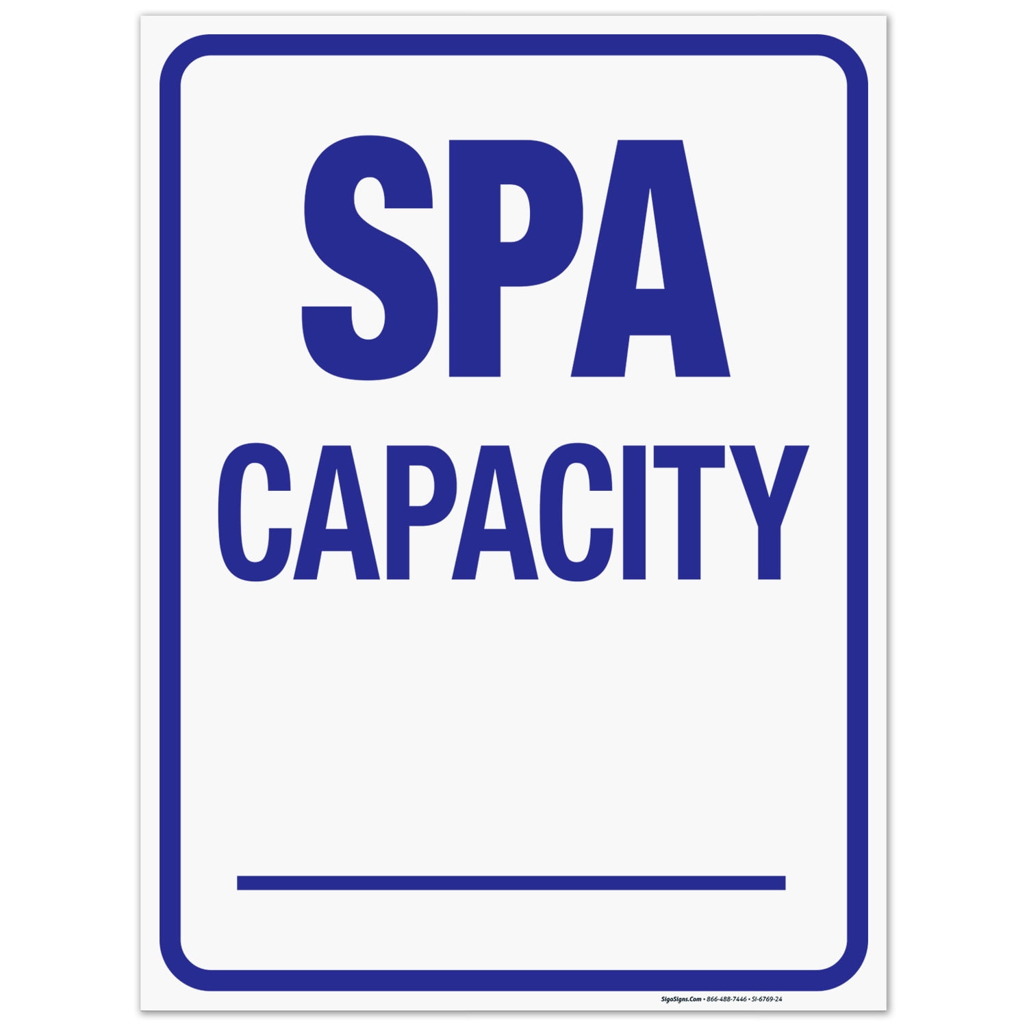 Spa Capacity Sign, Pool Sign, - Walmart.com