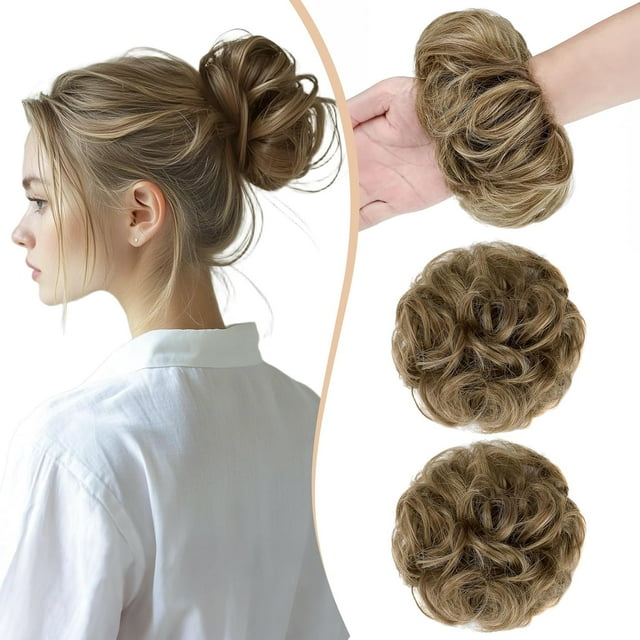 shiyou-2 PCS Grand Chignon Désordonné Pièce de Cheveux, Chignon Ondulé ...