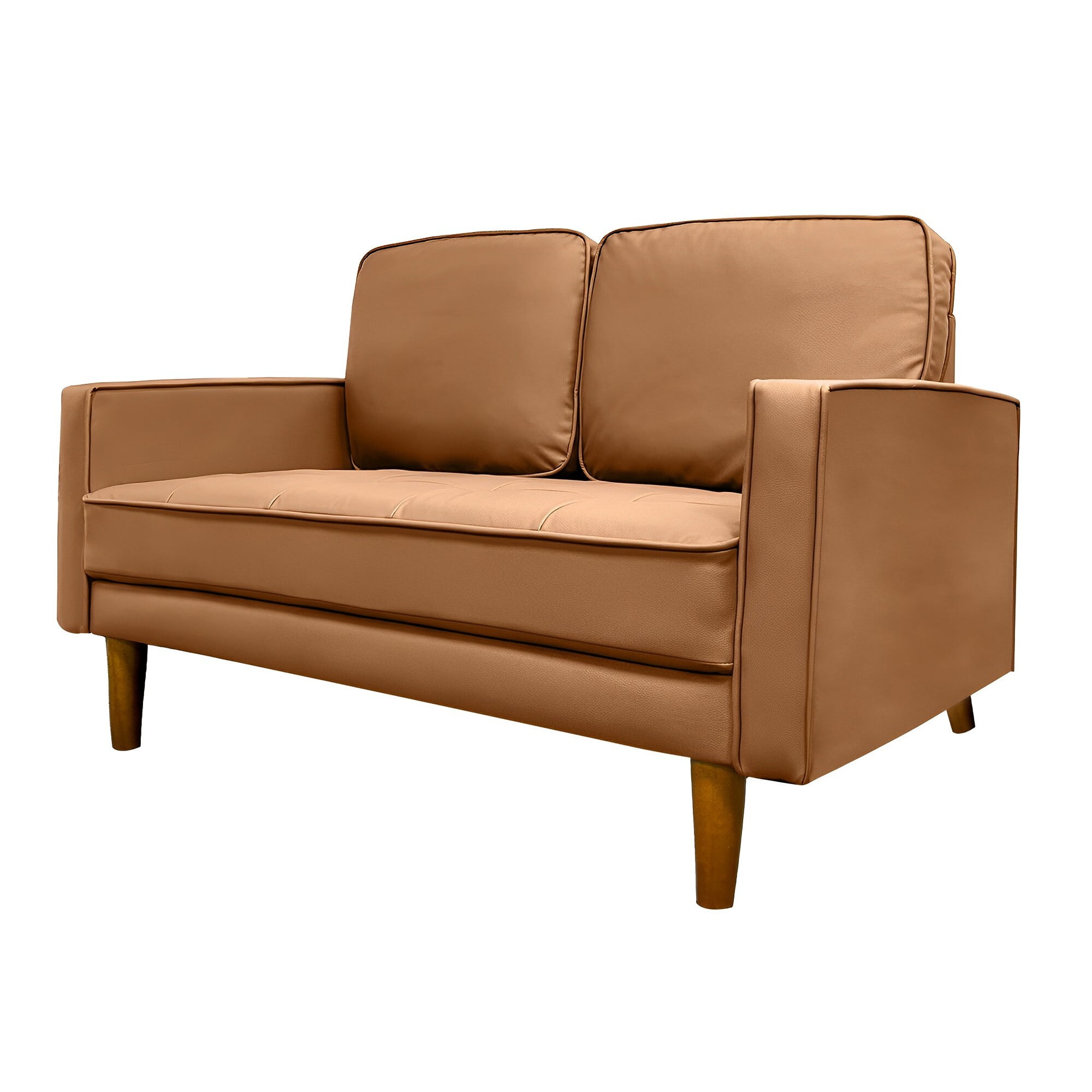 Walmart 50"W PU Loveseat, Mid-Century Style Couch for Small Apartment ...