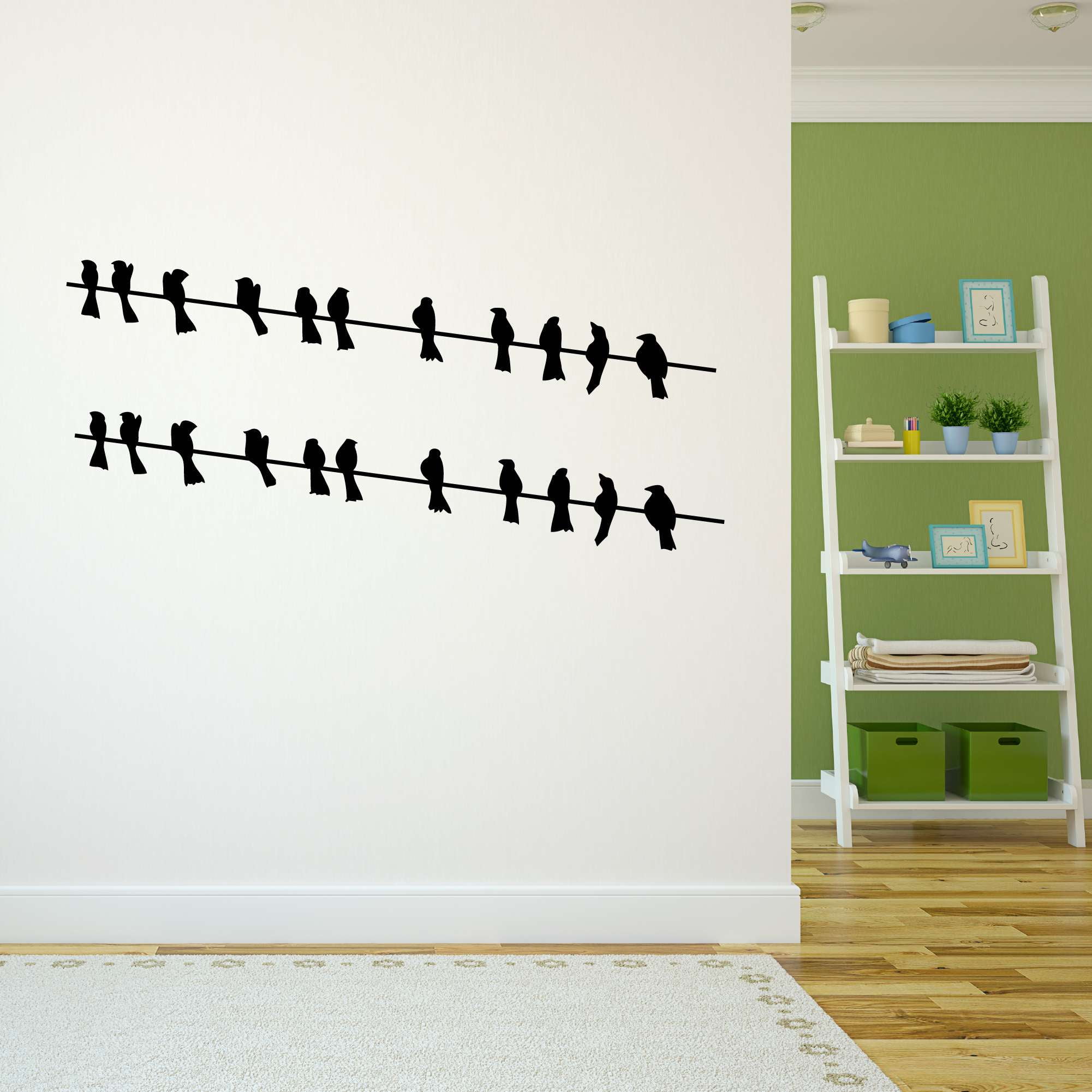 Birds Wall Decal Birds Silhouette Nursery Kids Room Vinyl Art Joyful ...
