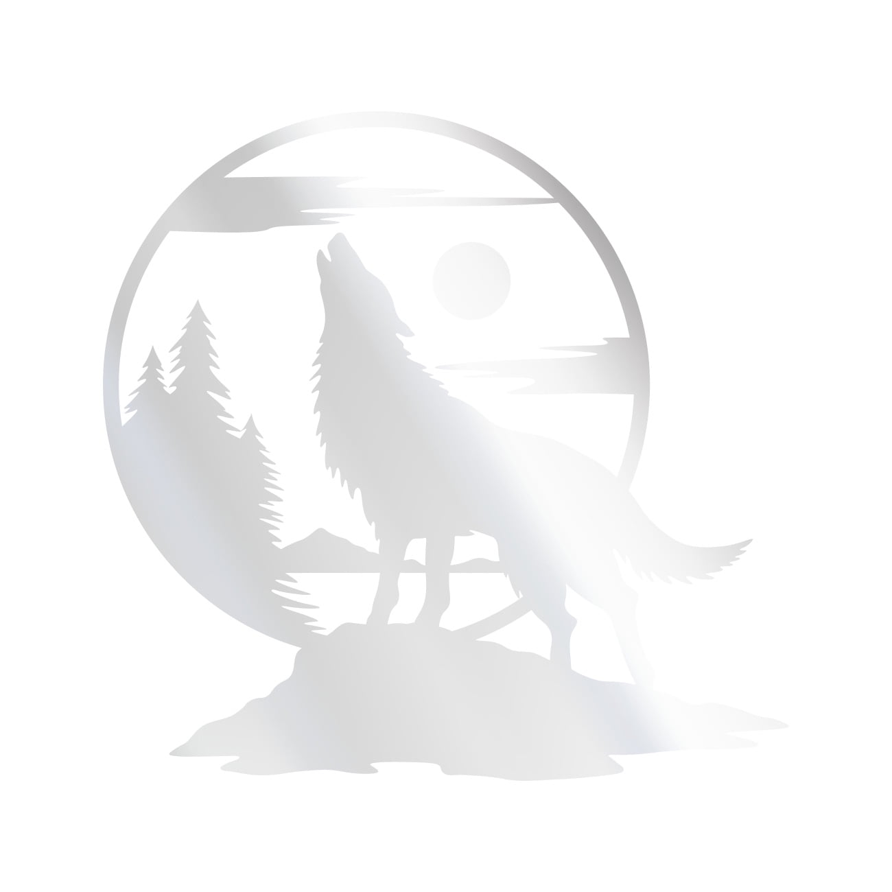 Howling Wolf Moon Sticker Decal Die Cut - Self Adhesive Vinyl ...