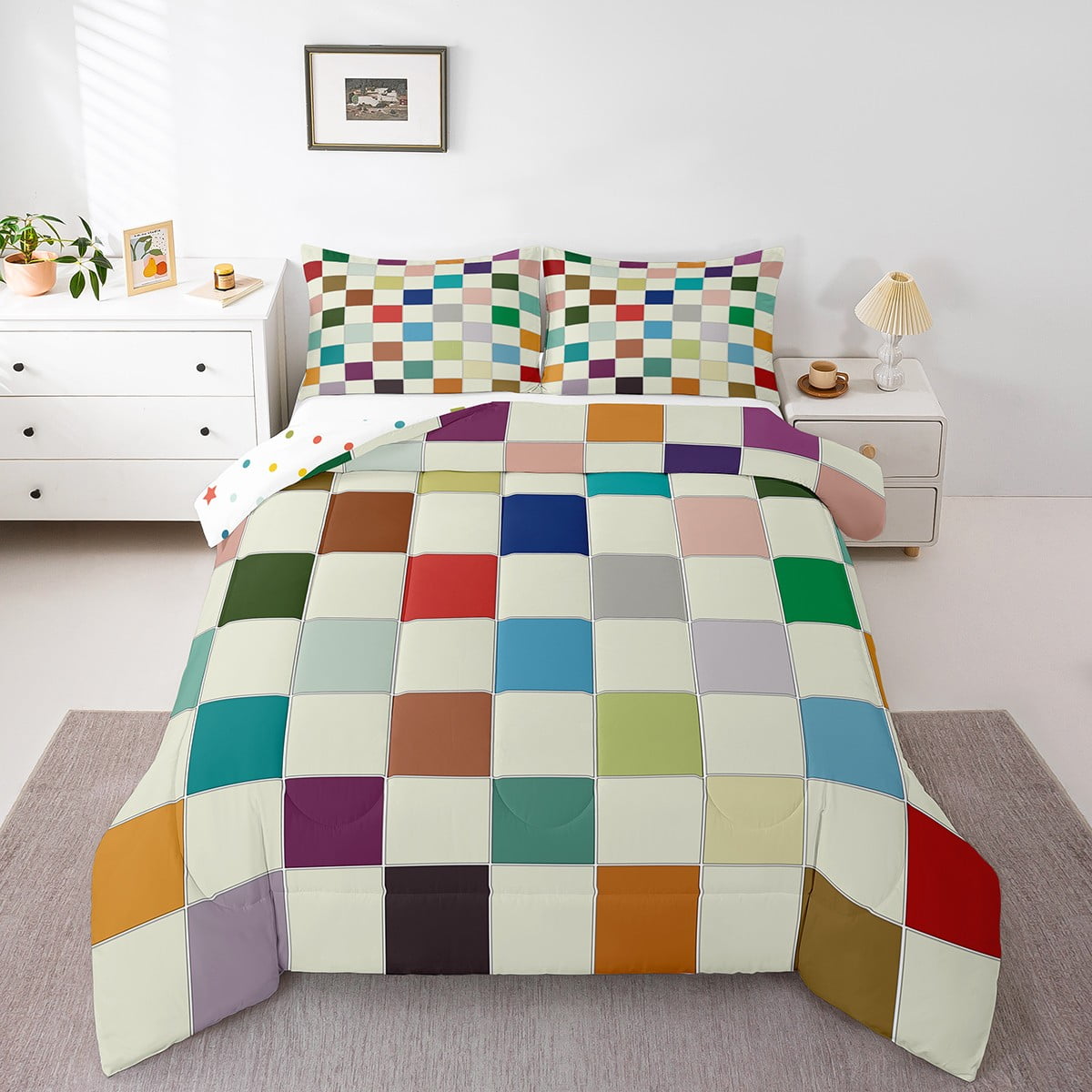 Click here for Yst Erosebridal Kids Rainbow Checkered Comforter S... prices