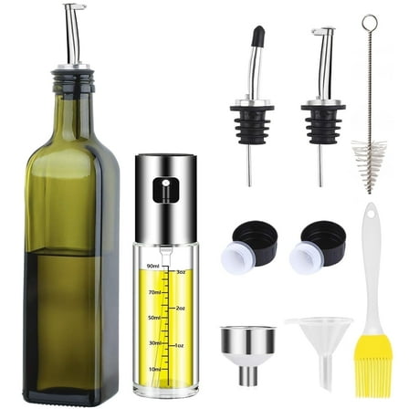 Ogetok Dual-Purpose 2-in-1 Glass Oil Bottle - Spray & Pour Design with ...