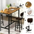 DKLGG 3 Piece Pub Dining Set, Modern bar Table and Stools for 2 Kitchen ...