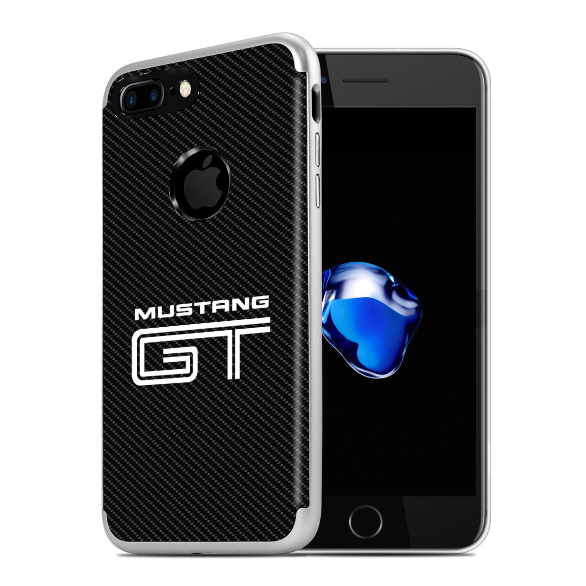 iPhone 7 Plus Case, Ford Mustang GT PC+TPU Shockproof Black Carbon ...