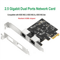 2.5G Gigabit Network Card Adapter with 2 Ports 2500Mbps PCIe 2.5Gb ...