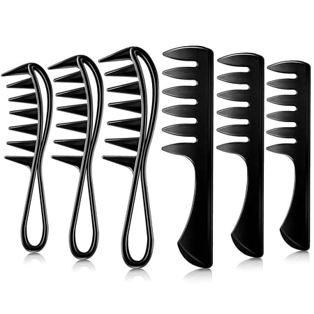 6 Pieces Styling Comb Set Wide Tooth Detangling Comb Hairdressing Comb ...