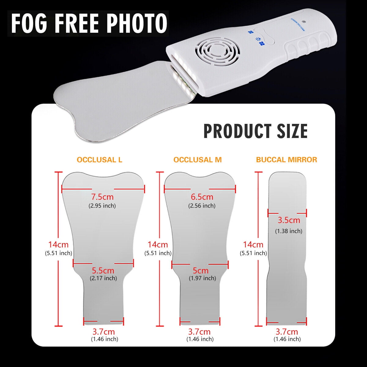 Dental Anti-Fog Defog Imaging Mirror Oral Stainless Steel Photography ...