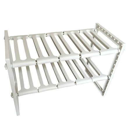 2 Tier Expandable Cabinet Shelf Under Sink Retractable Kitchen Shelf ...