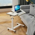 IHHIZLTT Overbed Table with Wheels, Adjustable Rolling Laptop Desk,Tray ...