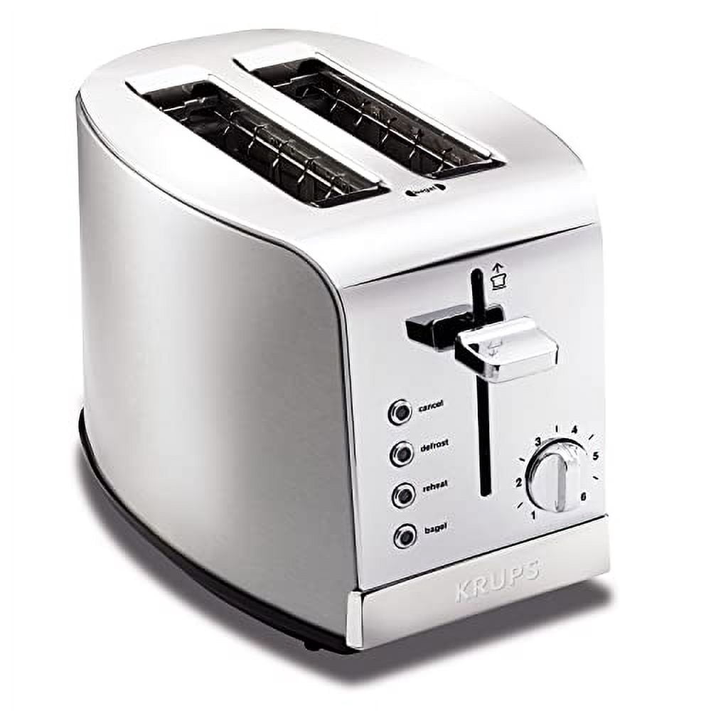Tostadora KRUPS de 2 rebanadas con 6 niveles de tostado y 4 funciones ...