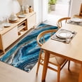 Blue Marble Fluid Vortexes Rectangle Area Rug 2x6ft,Living Room Rug Non ...