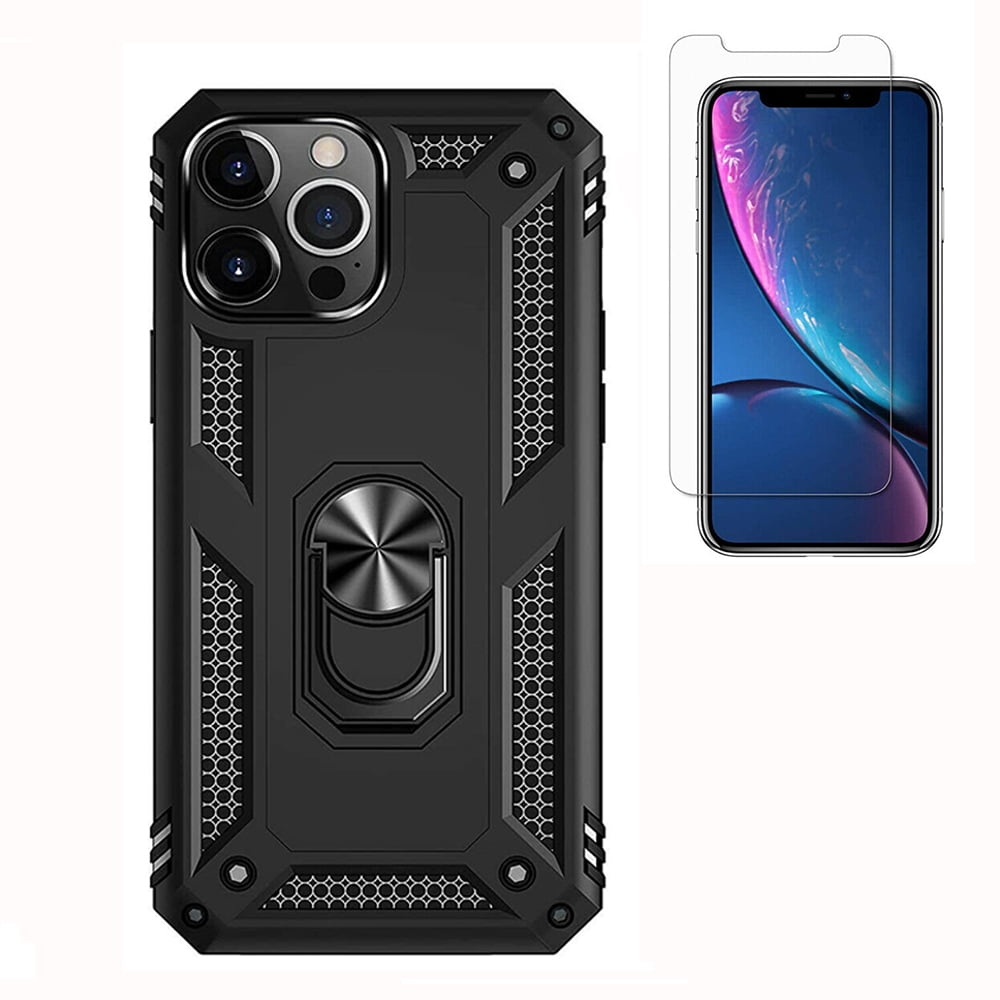 Shockproof iPhone 14 Pro Max Cover Built-in 360° Rotate Ring Stand ...