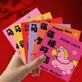 Pekkaxy 2026 Lunar Year of the Horse Red Envelopes, 6-Pack Square Matte ...