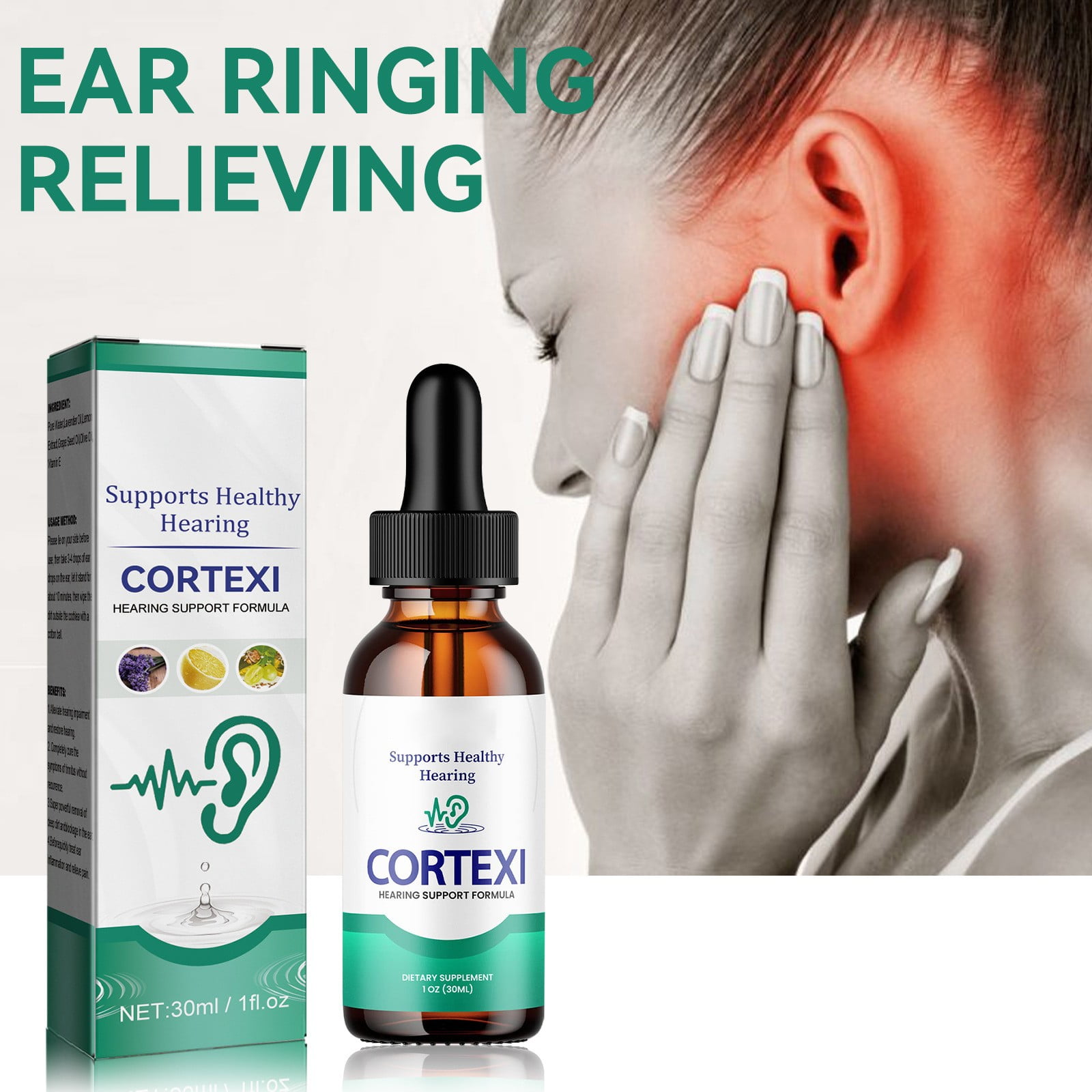 DHGDJGIN Ease Ear Drops 30ML Solution For Soothing Tinnitus Ear Wax Removal & Eustachian Tube ...